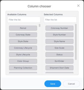 Column chooser – Trasix Knowledge Base